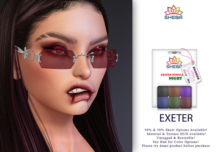 Second Life Marketplace - [Sheba] Exeter Vampire SunGlasses *Night